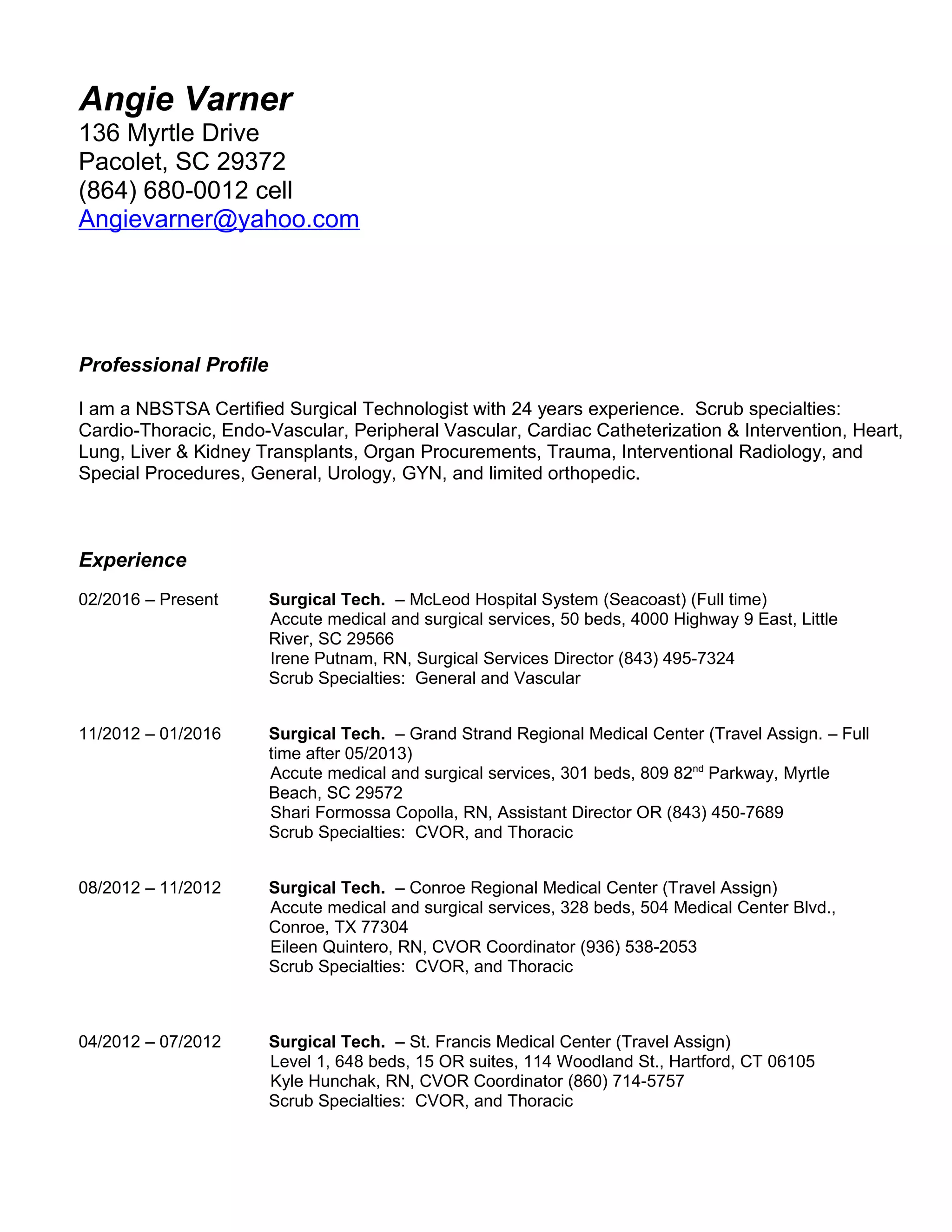 Angie Varner resume | PDF