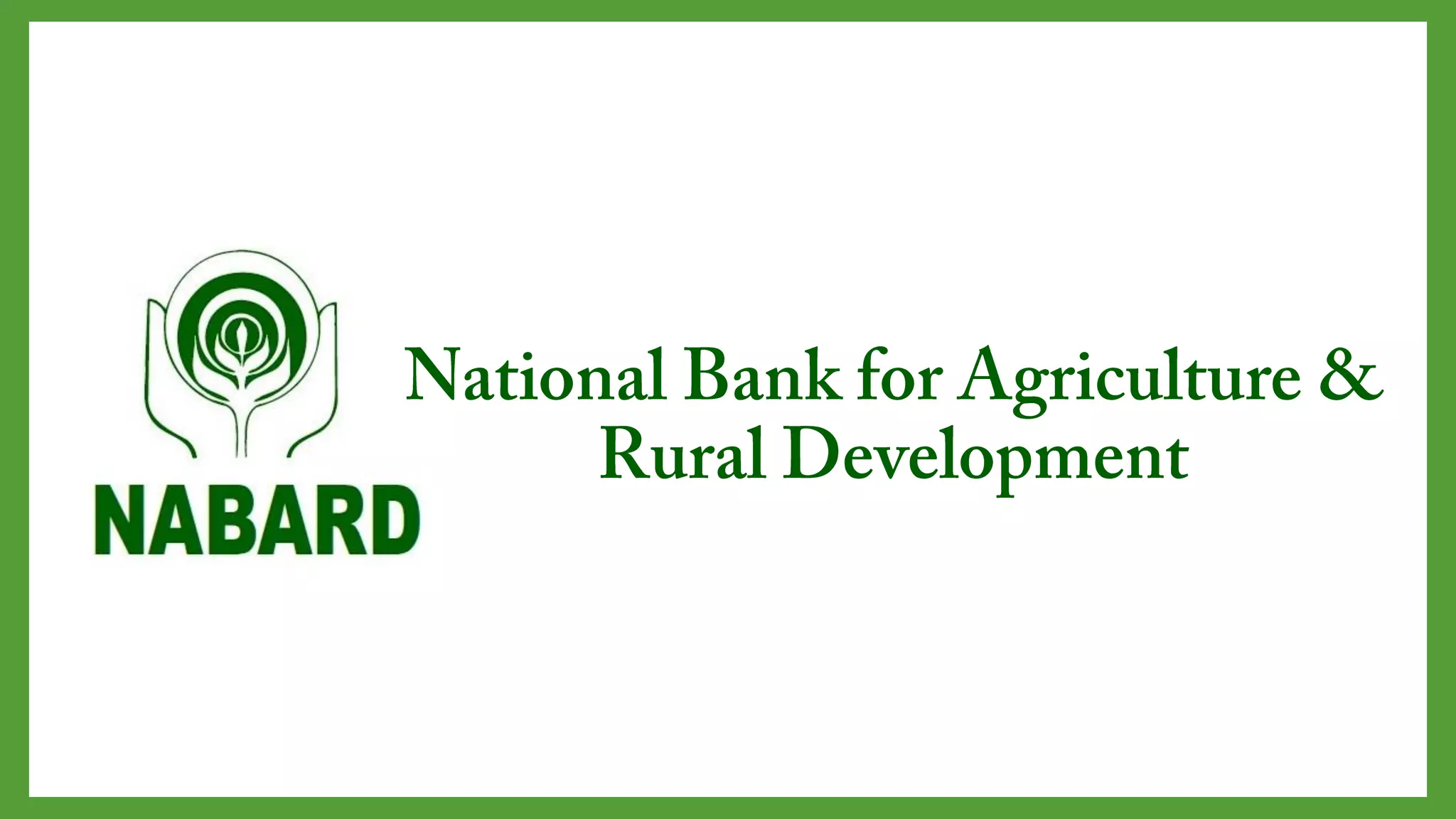 NABARD, SIDBI, TCO | PPTX
