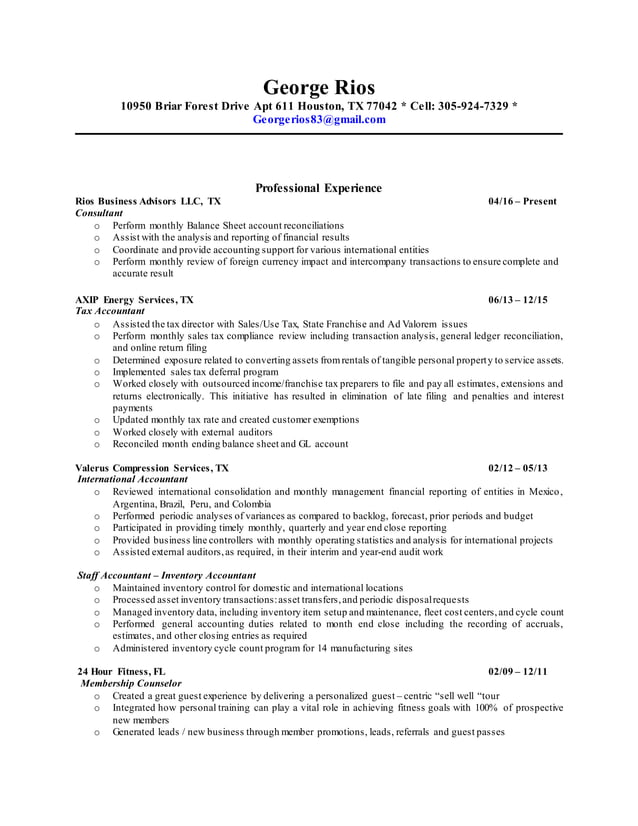 George's Resume 2 | DOCX