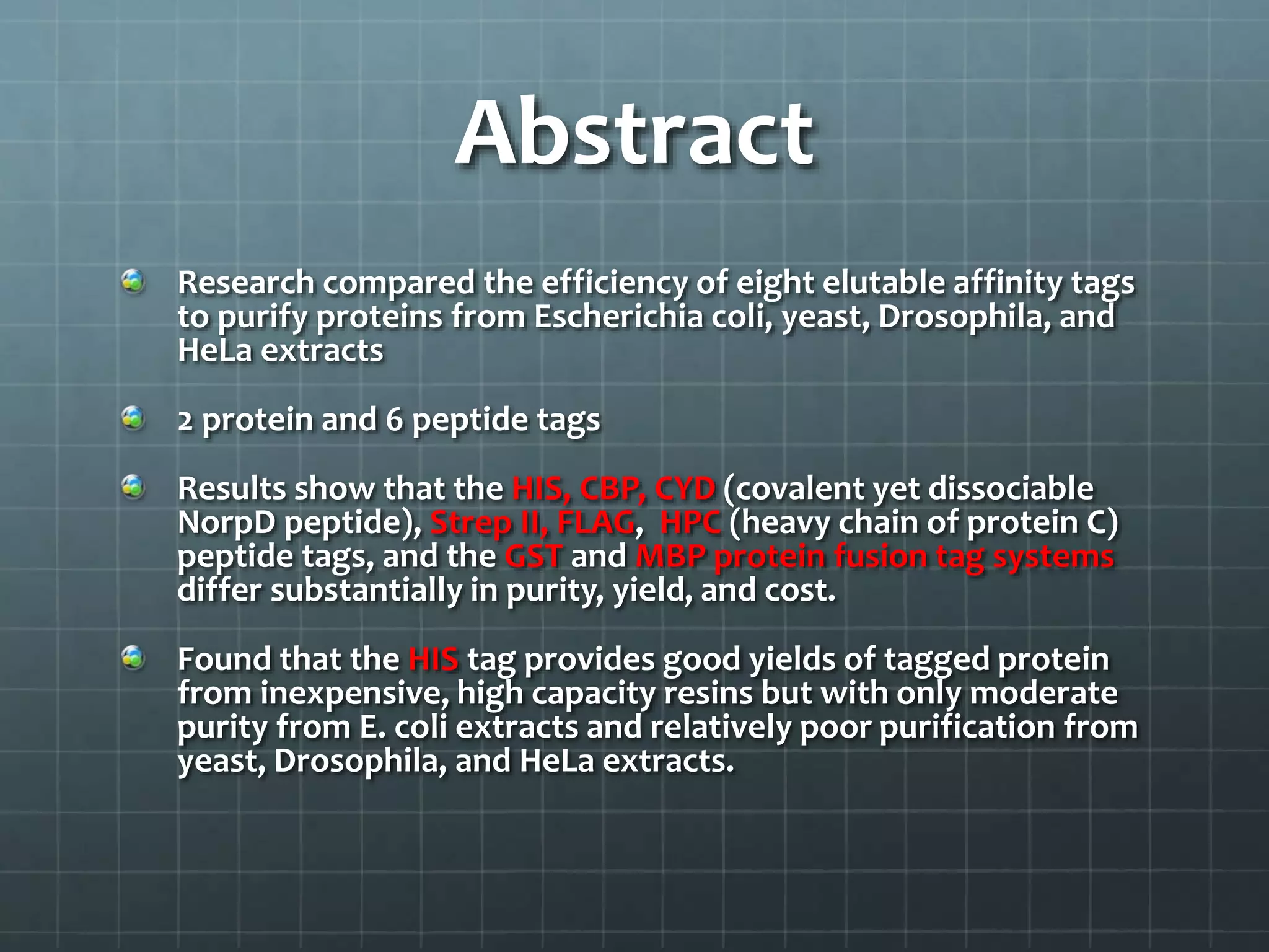 Affinity tags | PPTX | Chemistry | Science