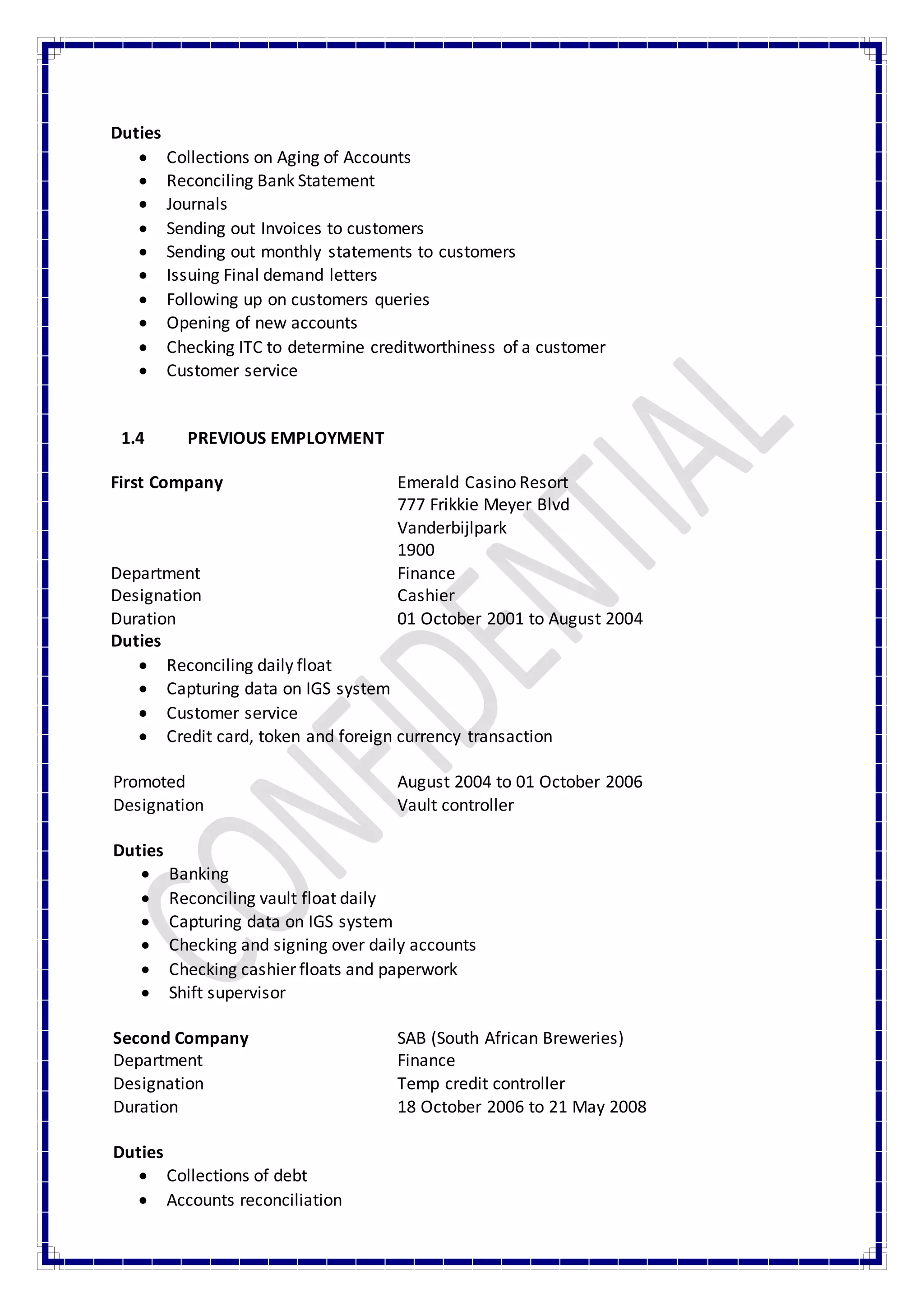 CURRICULUM VITAE Moliehi Sarah Sebotsa (1) | DOCX | Resume Writing and Advice | Job Search