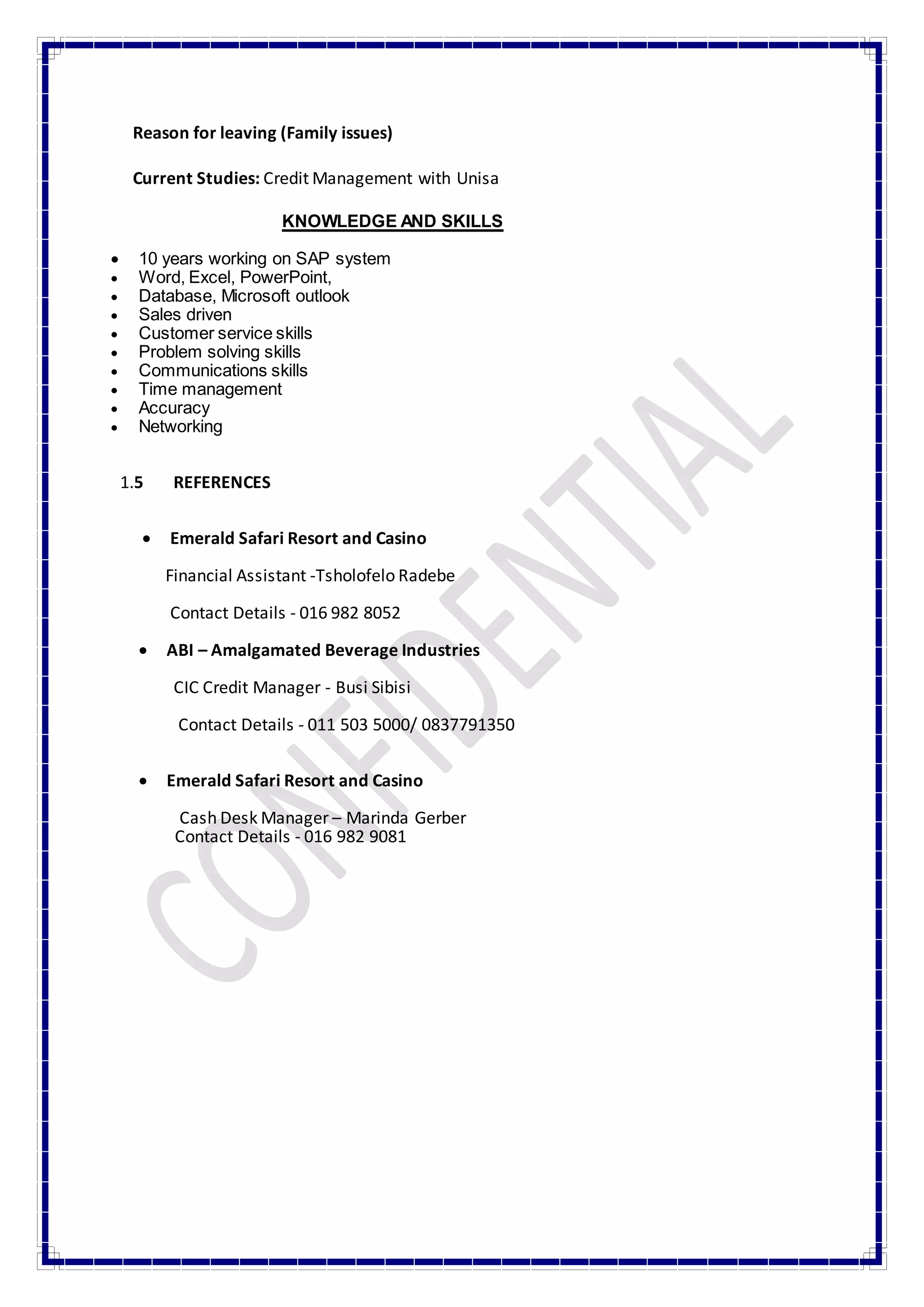 CURRICULUM VITAE Moliehi Sarah Sebotsa (1) | DOCX | Resume Writing and Advice | Job Search