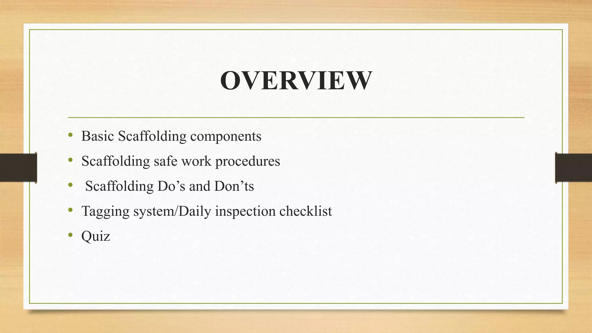 SCAFFOLDING Safety Training | PPTX