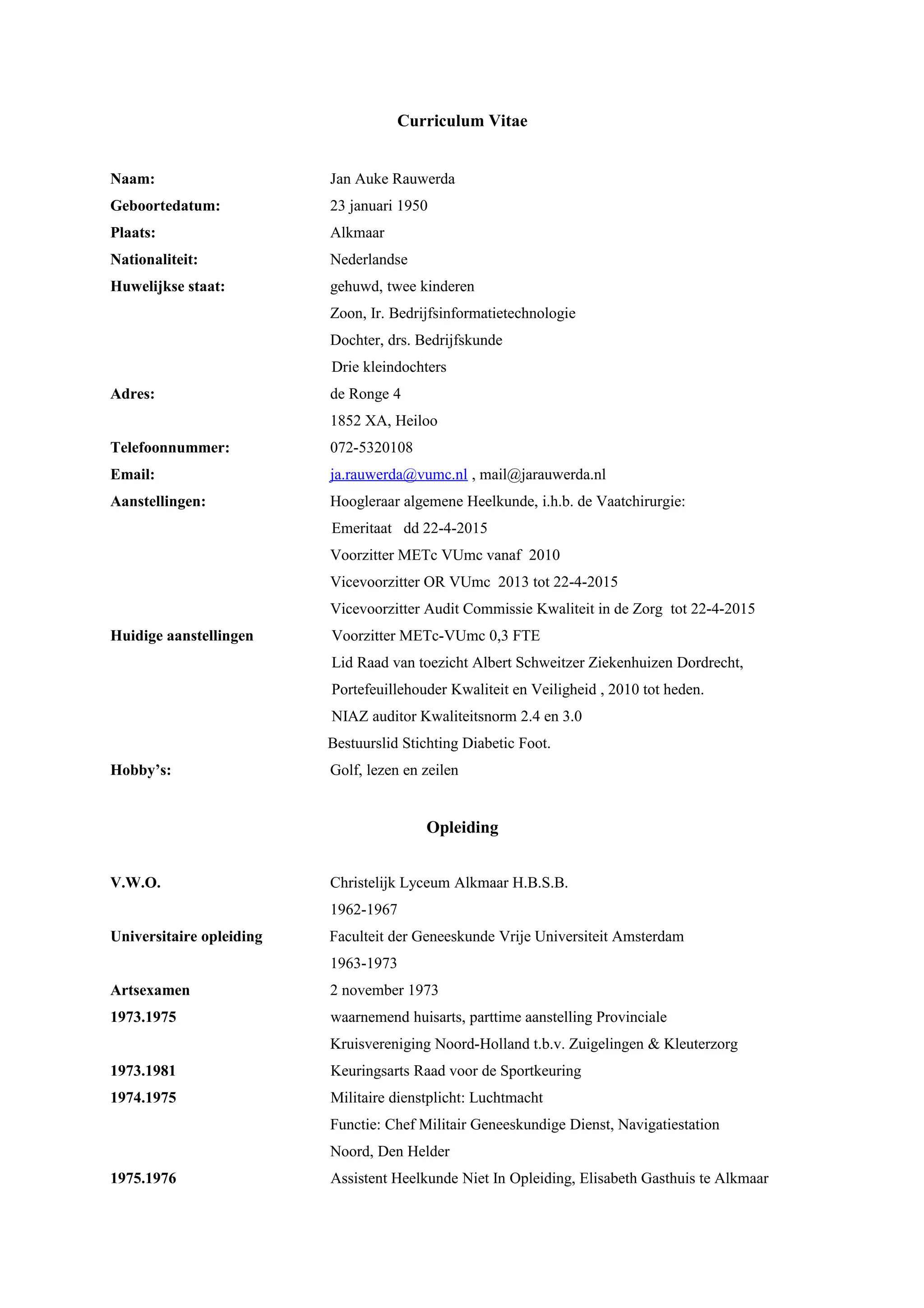 CV Rauwerda juni 2015 | DOC