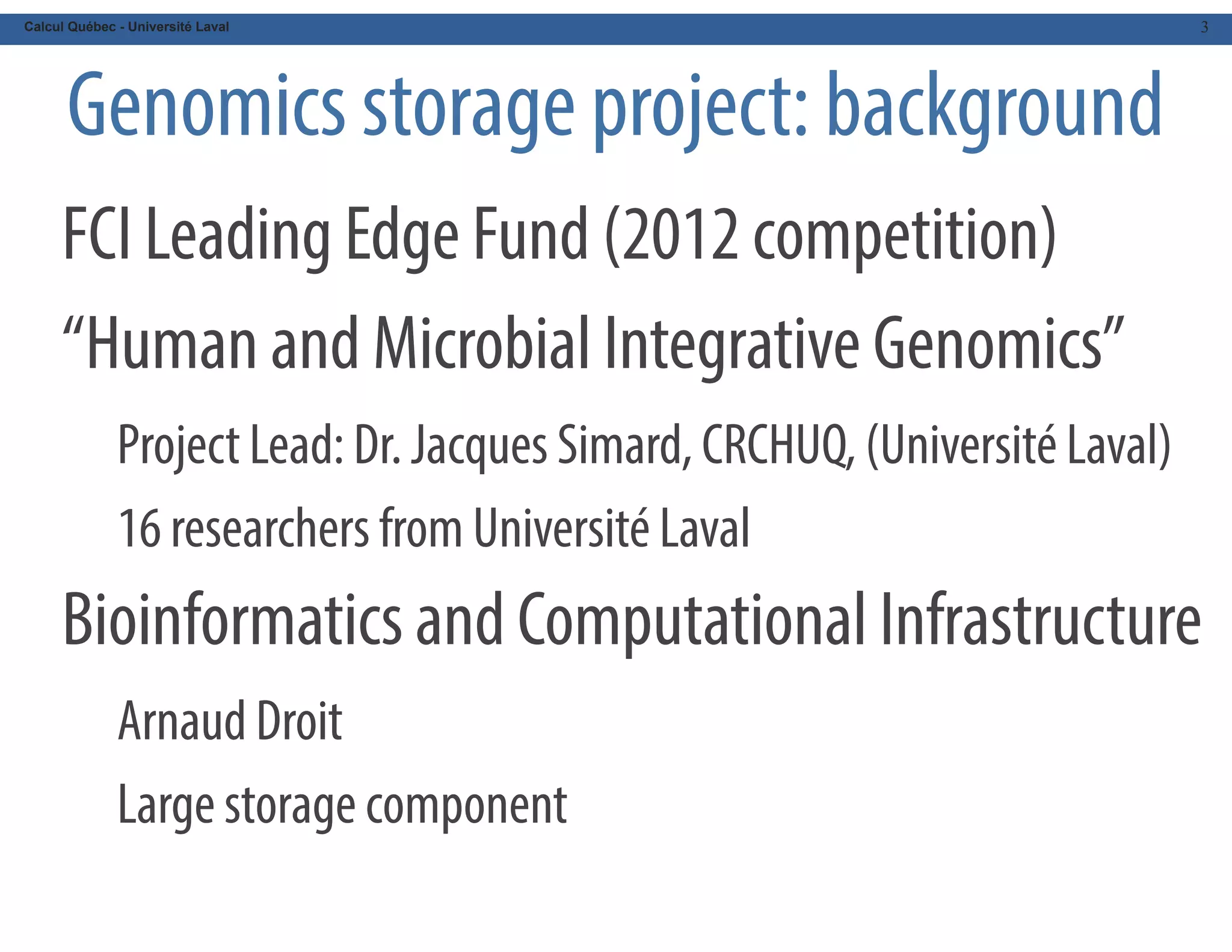 HPCS2014 - Building a storage system for genomics | PPT