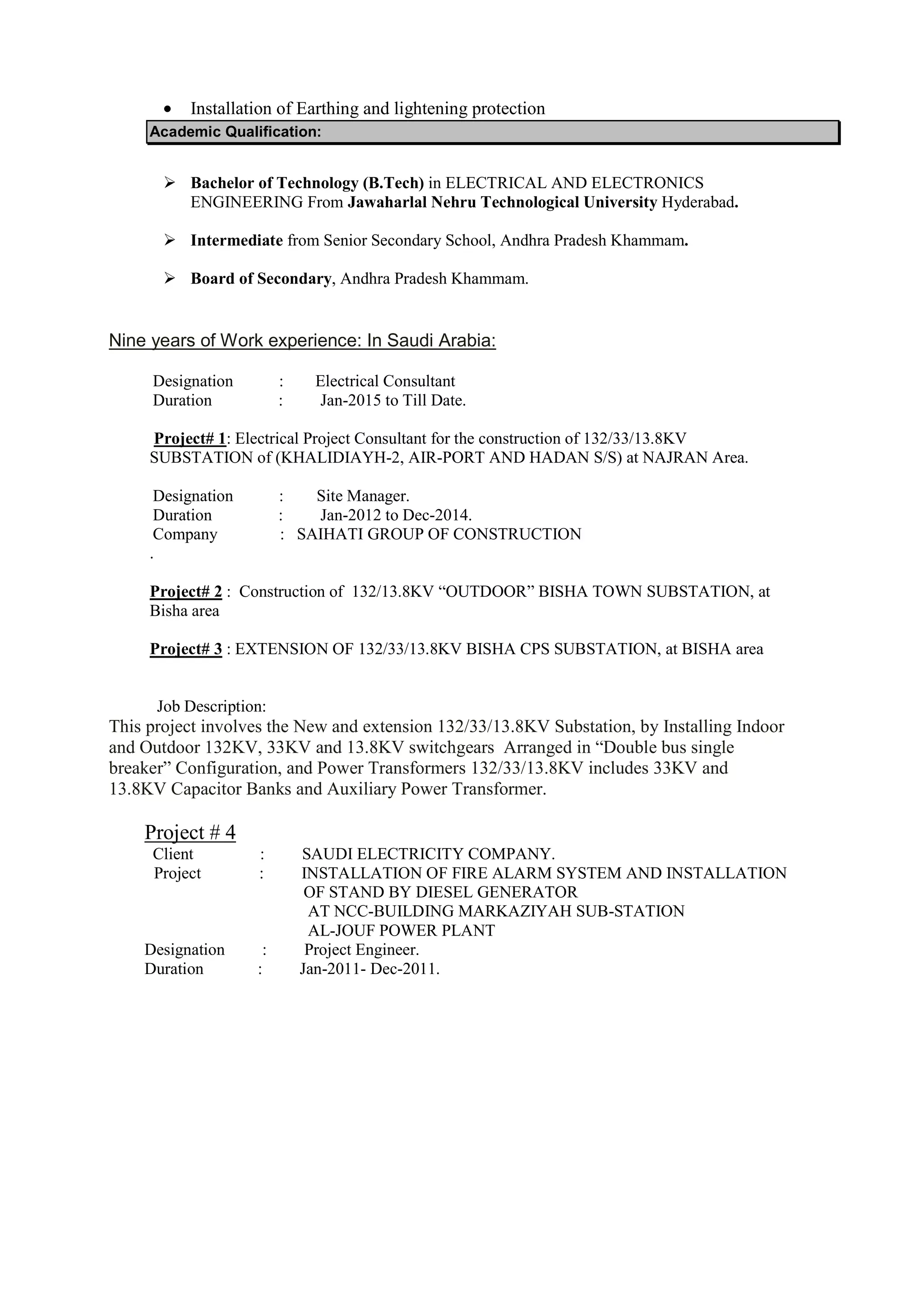 FAHEEM_Power Engineer | PDF