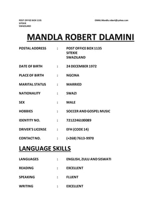 MANDLAS RESUME[1] | DOCX | Logistics | Business