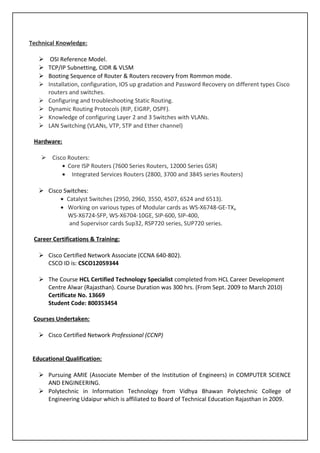 Sunil Kumar-Resume | PDF
