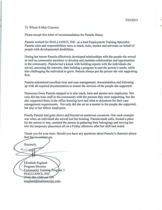 Inalliance Reference Letter | PDF