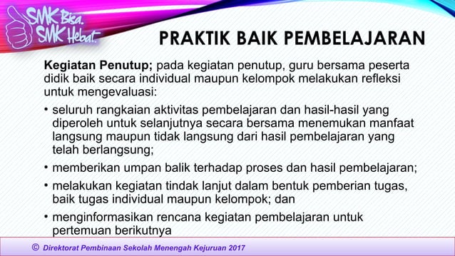 Praktik Baik Pembelajaran SMK Kurikulum K13 Revisi | PPTX
