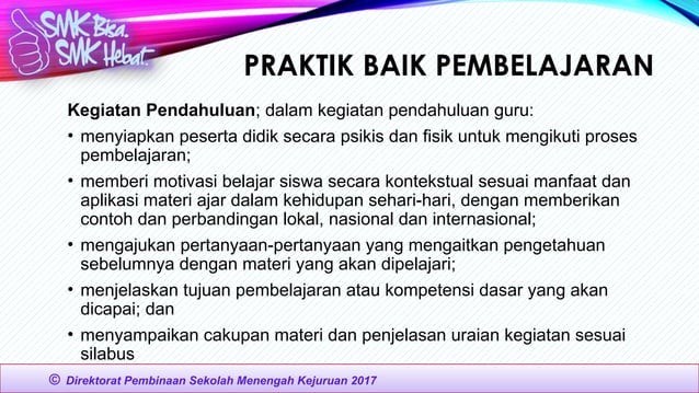 Praktik Baik Pembelajaran SMK Kurikulum K13 Revisi | PPTX