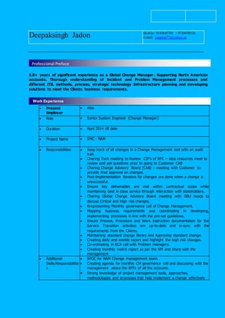 Deepaksingh Jadon Resume | PDF