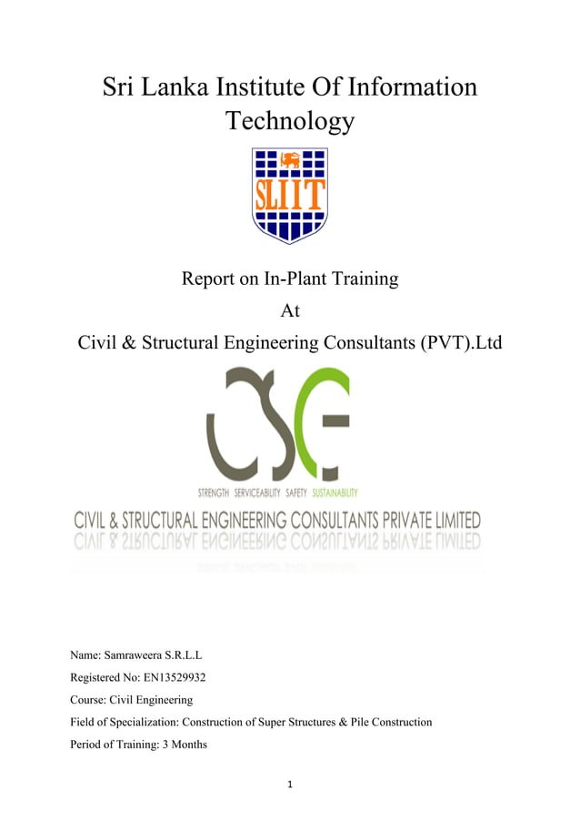 In-Plant Training Report