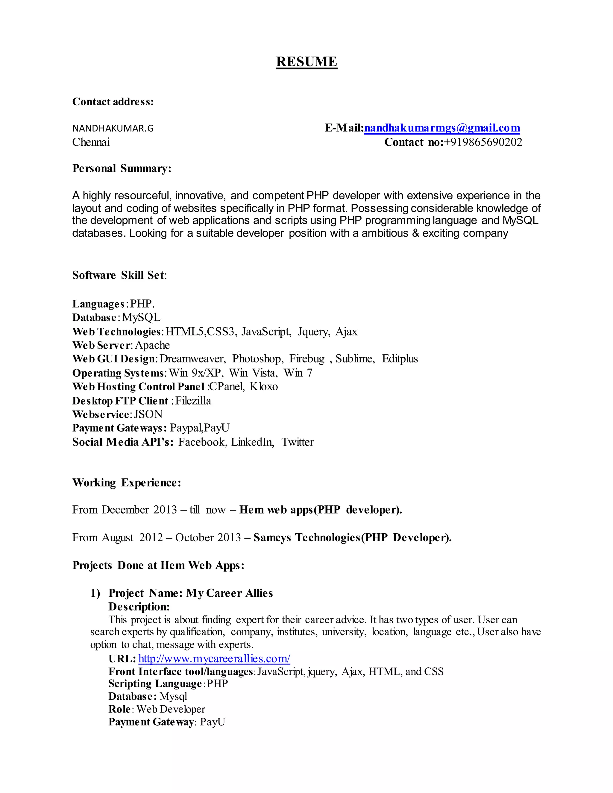 nandha resume final | DOCX