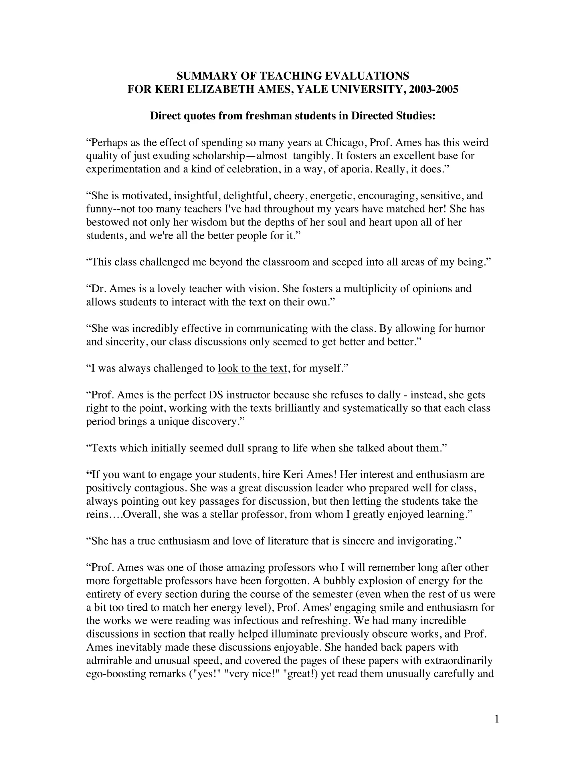 Yale Teaching Evaluations | PDF