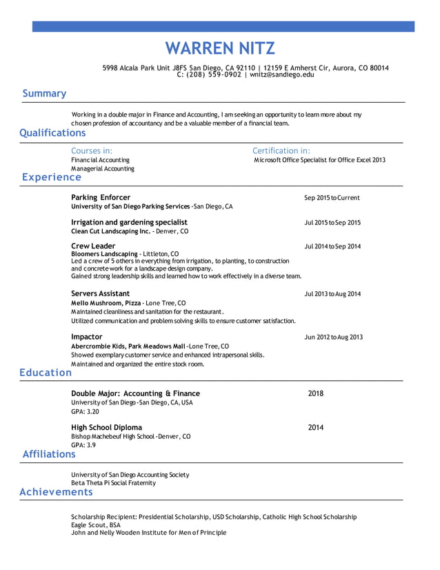 Warren resume sendable | PDF