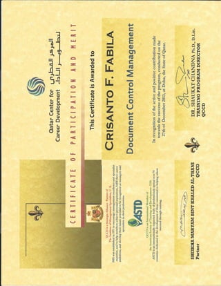 crisanto Fabila _Certificate DC Management | PDF