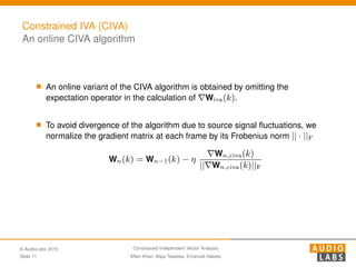 Geometrically Constrained Independent Vector Analysis | PPT