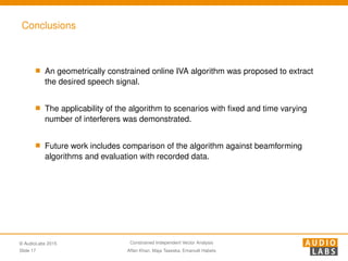 Geometrically Constrained Independent Vector Analysis | PPT