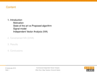 Geometrically Constrained Independent Vector Analysis | PPT