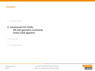 Geometrically Constrained Independent Vector Analysis | PPT