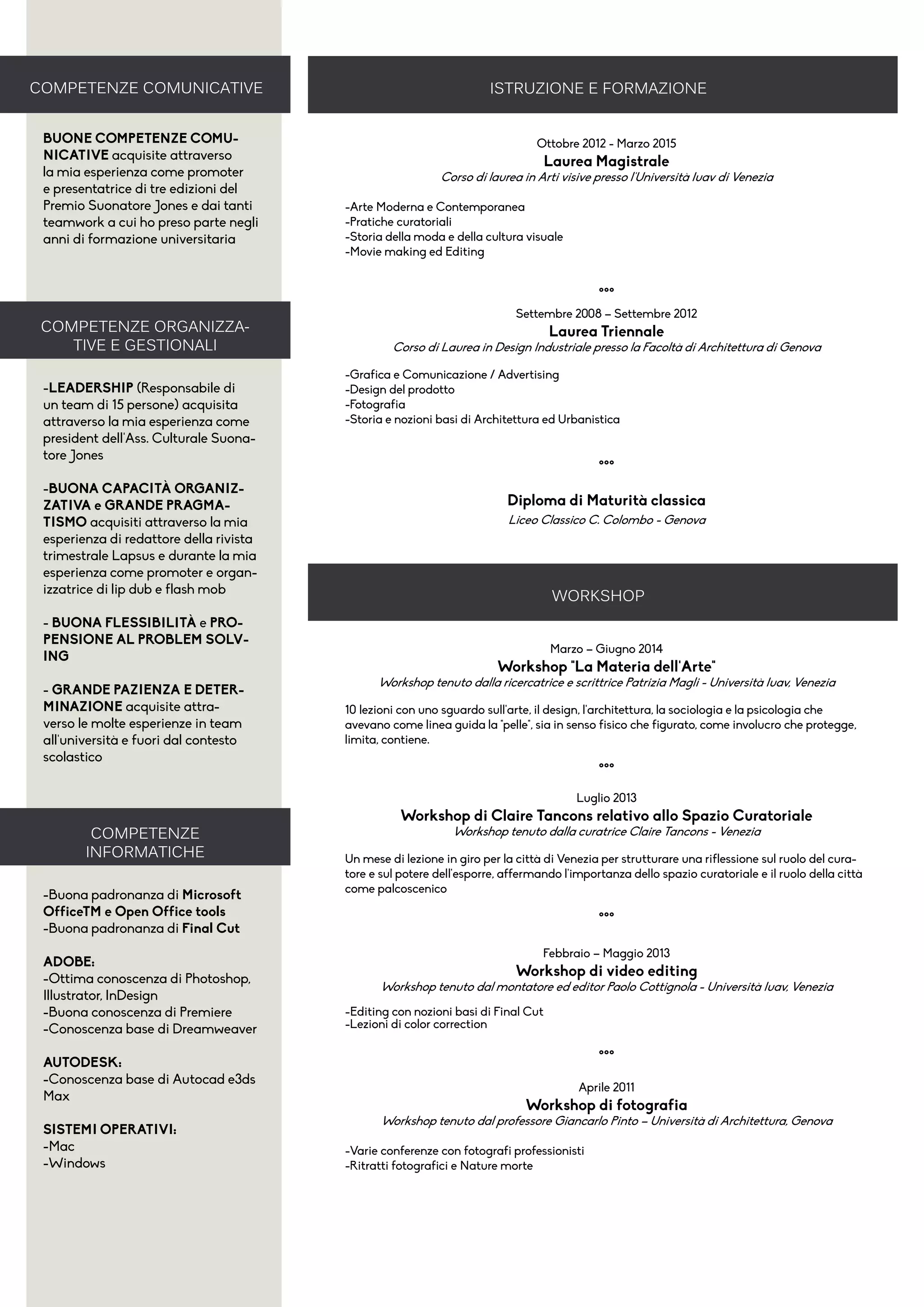 Curriculum Maria Elena TITA | PDF