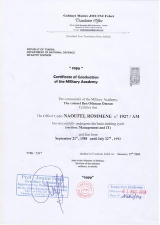 Millitary Academy certificate - Eng | PDF