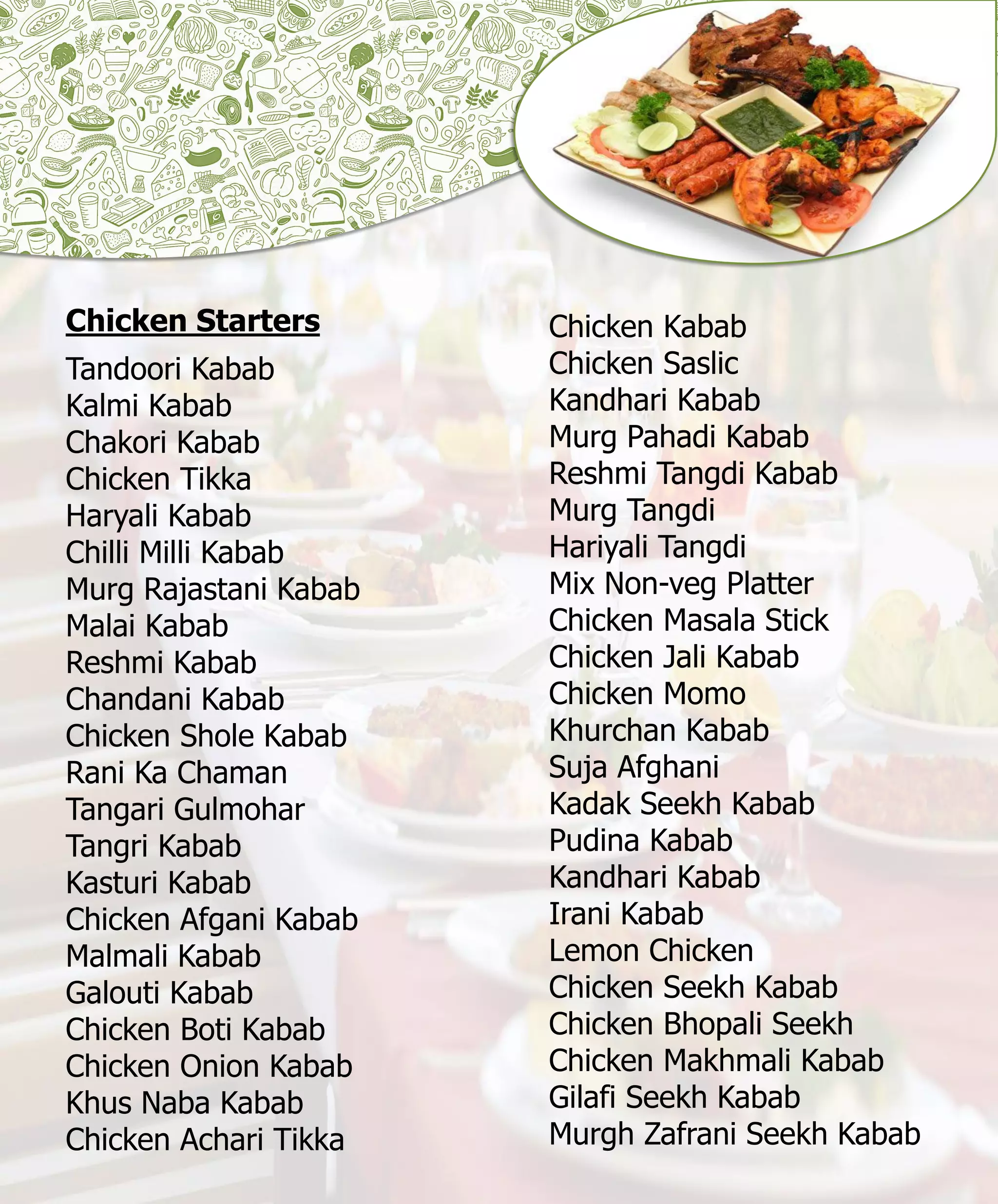 Sharon Foods Menu | PDF