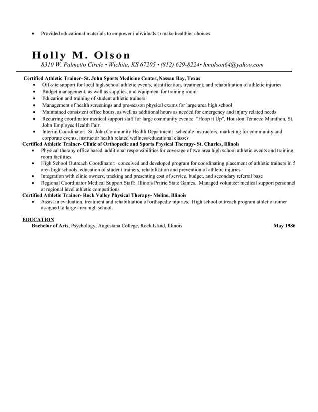 Holly Olson resume 10.16.14
