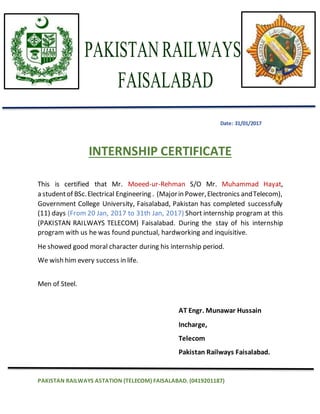 Intern-Ship letter Performa | DOCX