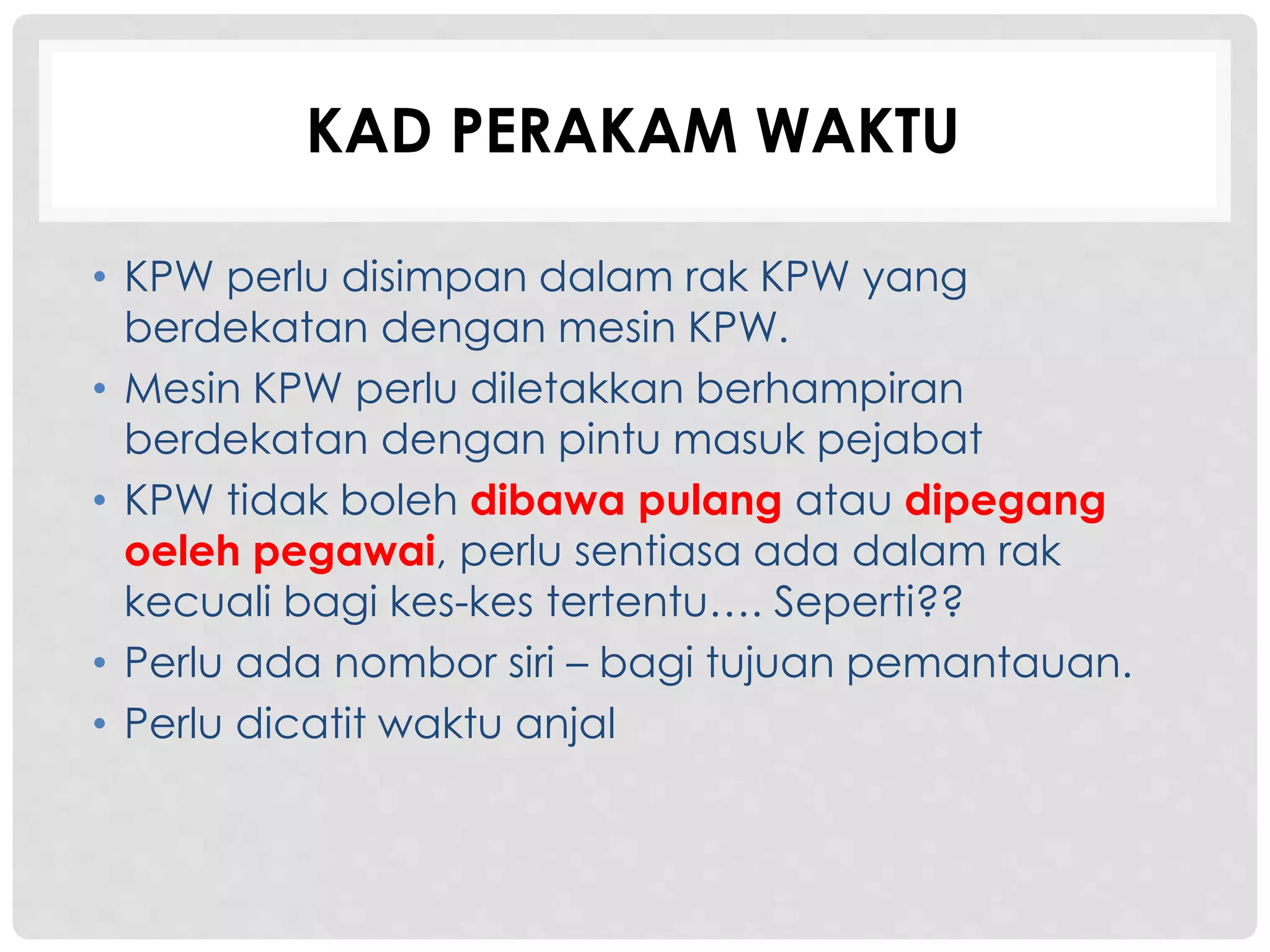Kad Perakam Waktu | PPTX