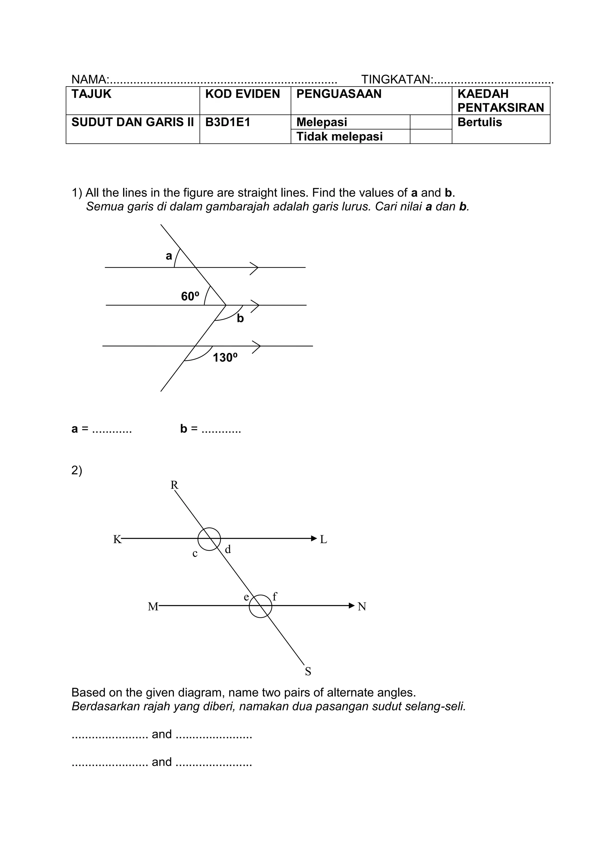 B3 d1e1 | DOCX | Educational Assessment | Education