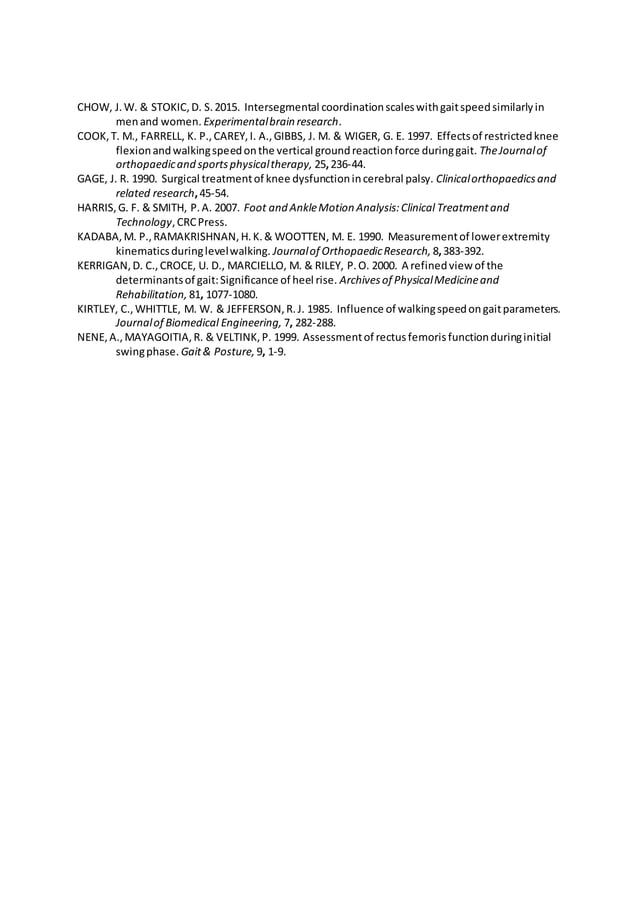 Lower Limb Angular Kinematics And How It Effects Gait Speed Pdf