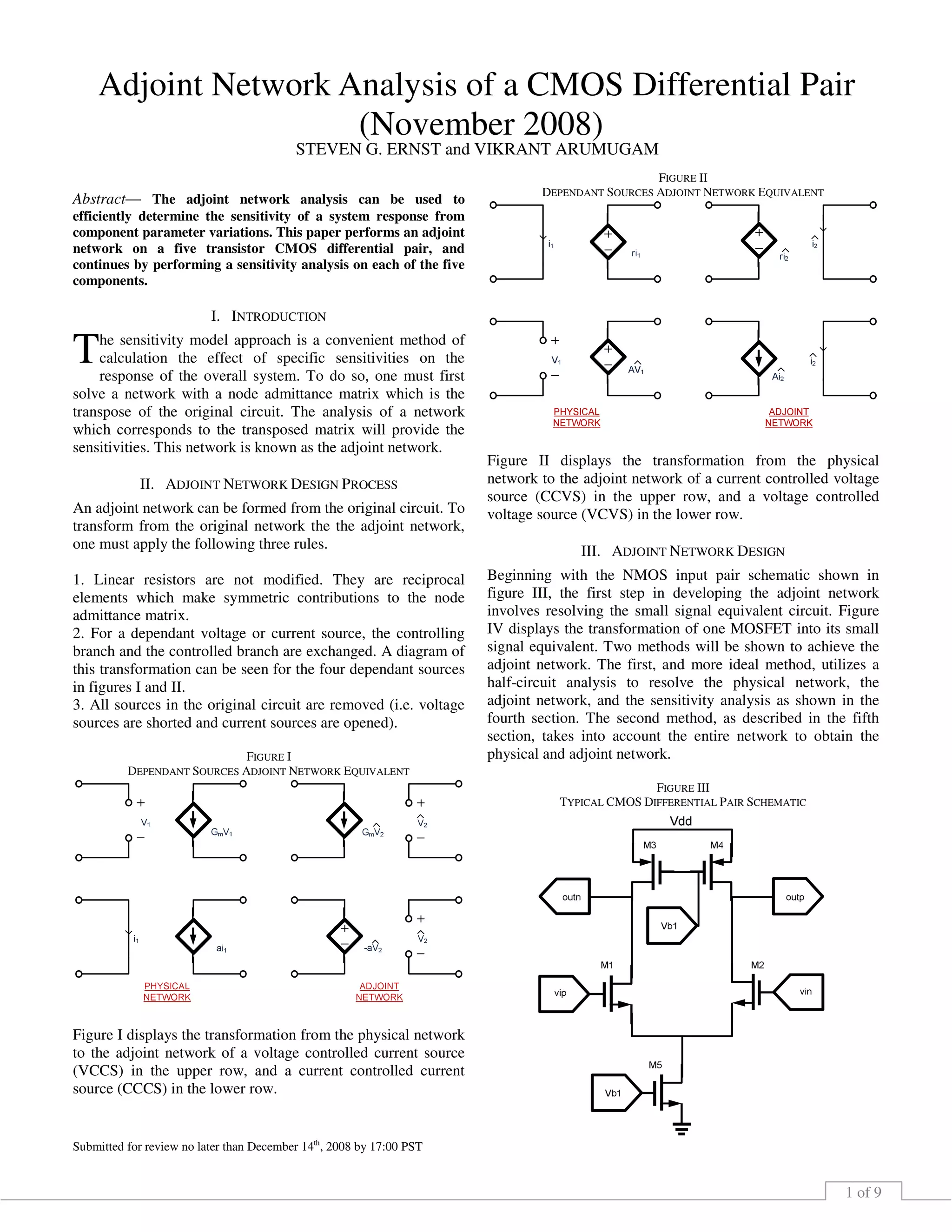 Adjoint Network Analysis of a CMOS Differential Pair | PDF