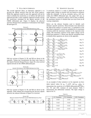 Adjoint Network Analysis of a CMOS Differential Pair | PDF