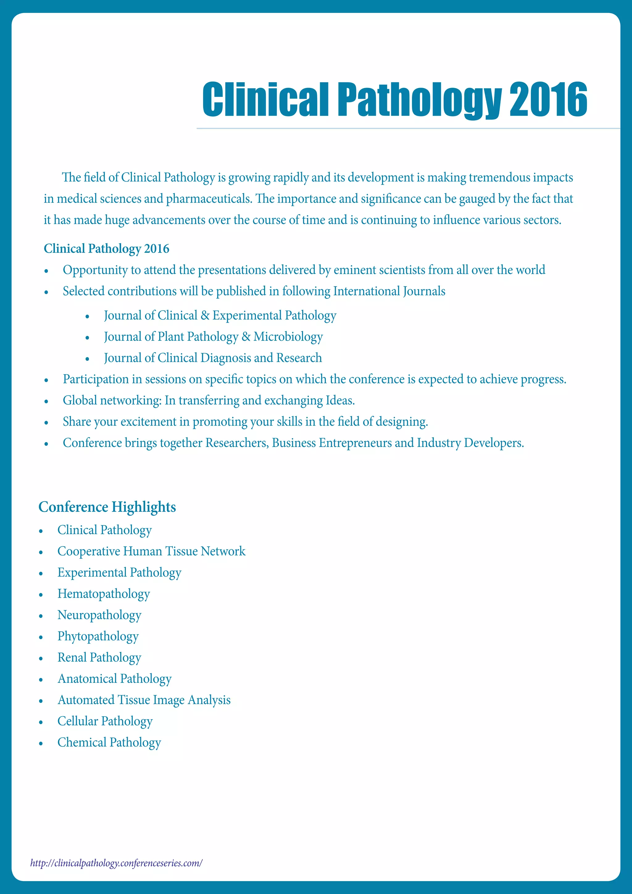 Clinical Pathology 2016_Brochure | PDF