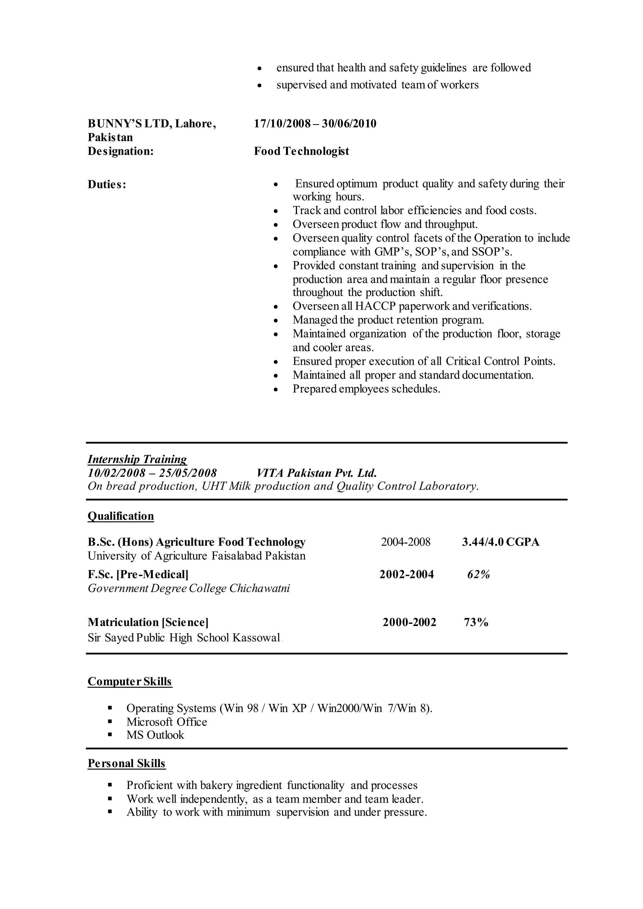 Junaid Rafiq Resume | DOCX