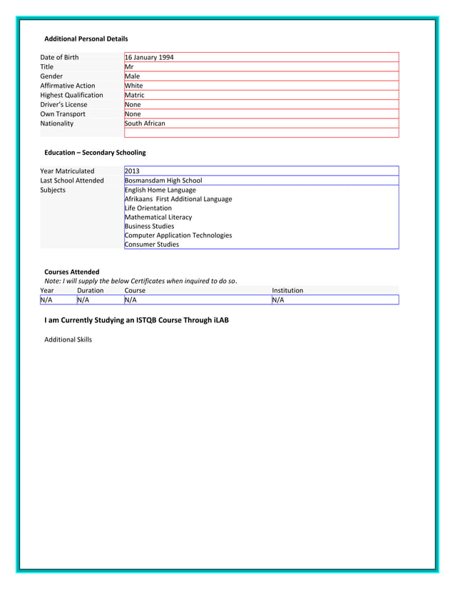 Matthew Stuart CV | DOC | Resume Writing and Advice | Job Search