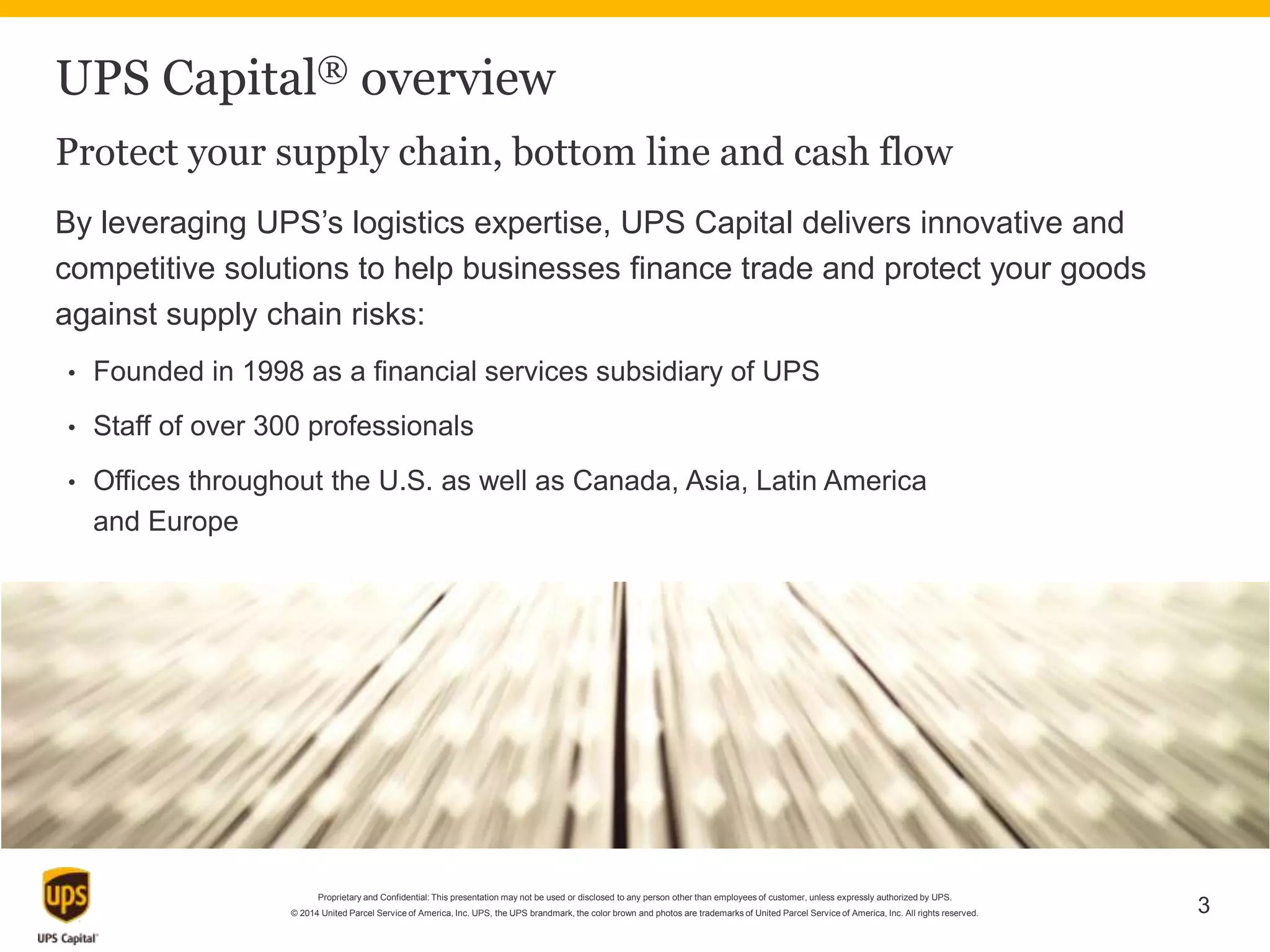 UPS Capital Capabilities Presentation | PPTX