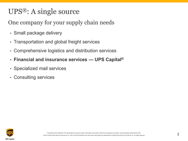 UPS Capital Capabilities Presentation | PPT
