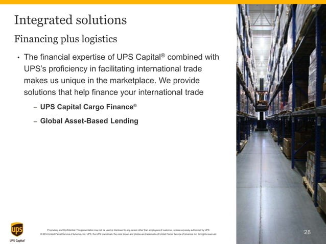 UPS Capital Capabilities Presentation | PPT