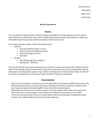 Wireless Network Proposal (REVISED) | PDF
