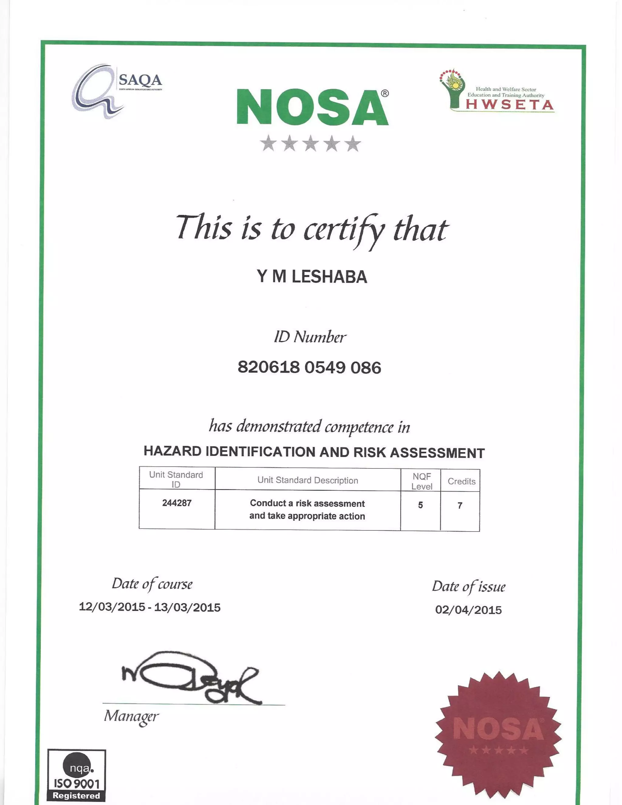 Hazard Identification and Risk Assessment HIRA | PDF