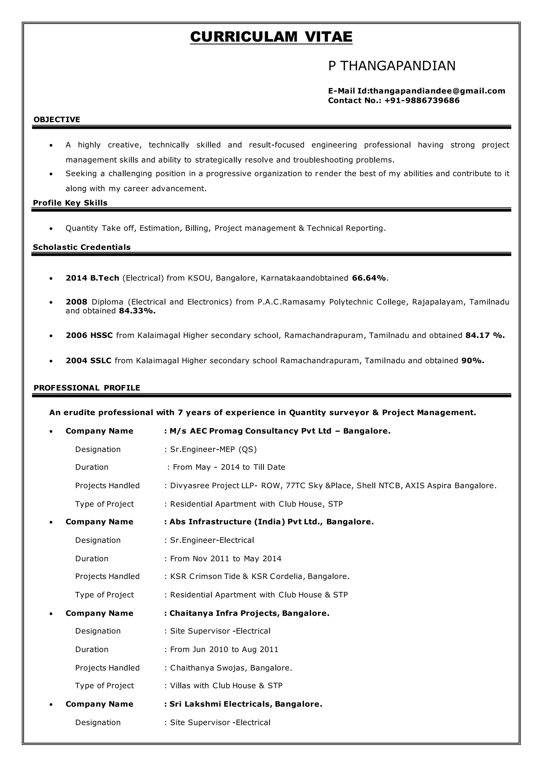 MEP - QS-Engineer - | DOCX