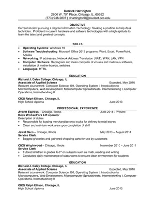 Derrick Harrington - resume | PDF