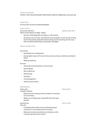 Done Resume for recent college graduate | DOCX