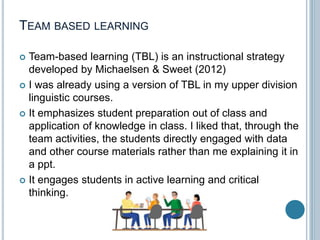 Team Based Learning and English Grammar: Building community and ...