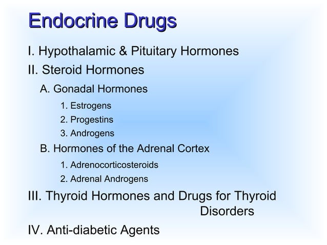 Endocrine drugs | PPT | Thyroid Disorders | Endocrine and Metabolic ...