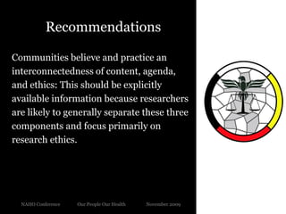 “Authentic” Research Relationships to Improve Aboriginal Health? | PPT