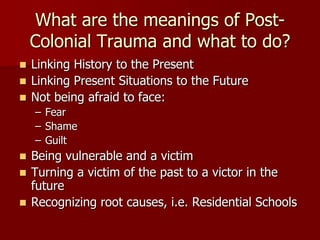The Treatment of Intergenerational Trauma, Resiliency in First Nation ...
